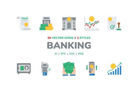 Набор банковских иконок Графика Envato Elements