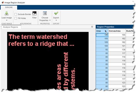 Calculate Properties Of Image Regions Using Image Region Analyzer