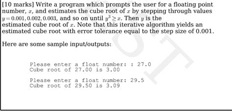 Solved 10 Marks Write A Program Which Prompts The User For