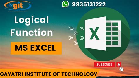 Logical Function In Ms Excel Git Education Youtube