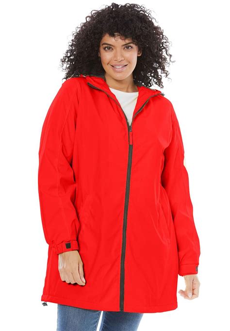 Hooded Slicker Raincoat Womens Plus Size Clothing Raincoatclear