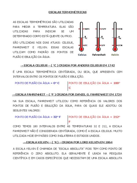 Física Escalas TermomÉtricas Pdf