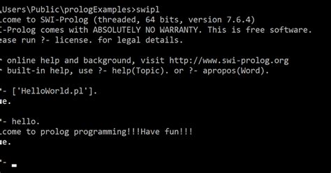 Programming For Beginners Prolog Hello World Program