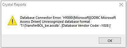 MS Access DB Microsoft 365 Unrecognized Database Format ODBC