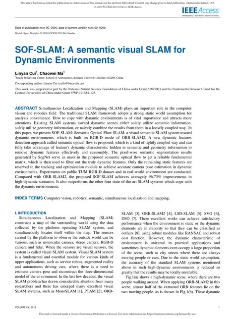 Pdf Sof Slam A Semantic Visual Slam For Dynamic Environments