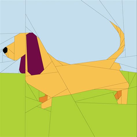 Basset Hound Foundation Paper Pieced Pattern Etsy