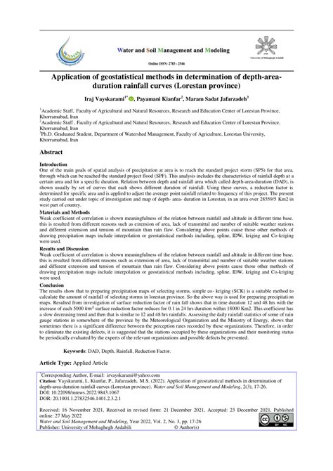 Pdf Application Of Geostatistical Methods In Determination Of Depth
