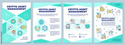 Tokenized Assets Management Mint Brochure Template Crypto Leaflet Design With Linear Icons
