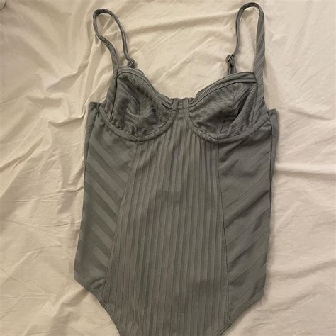 Allsaints Yuni Rib Bodysuit In Mint Size 0 Worn Depop