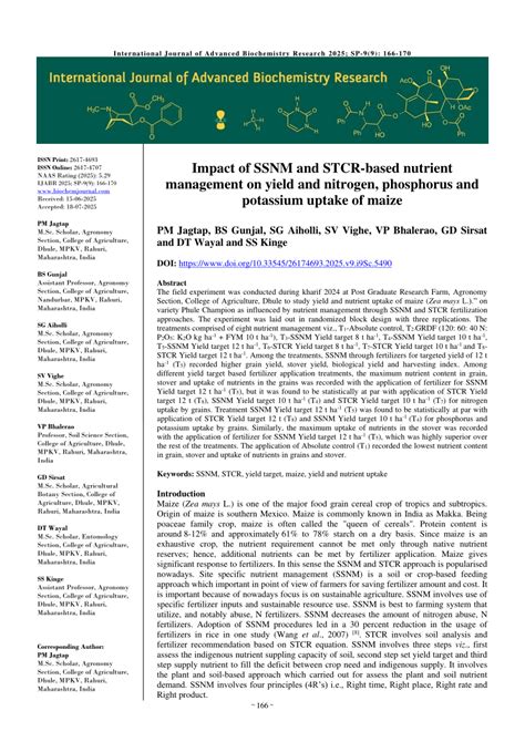 Pdf Impact Of Ssnm And Stcr Based Nutrient Management On Yield And Nitrogen Phosphorus And