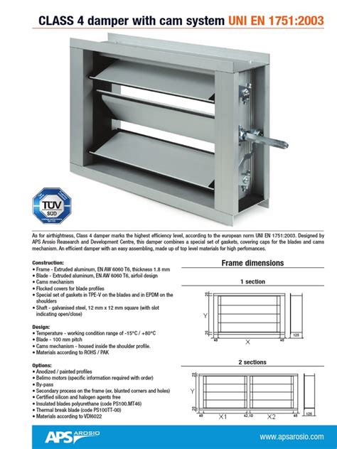 Class 4 Damper With Cam System Uni En 1751 2003 Pdf Building