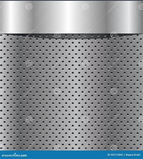 Abstract Perforated Silver Metal Background Vector Illustration Stock
