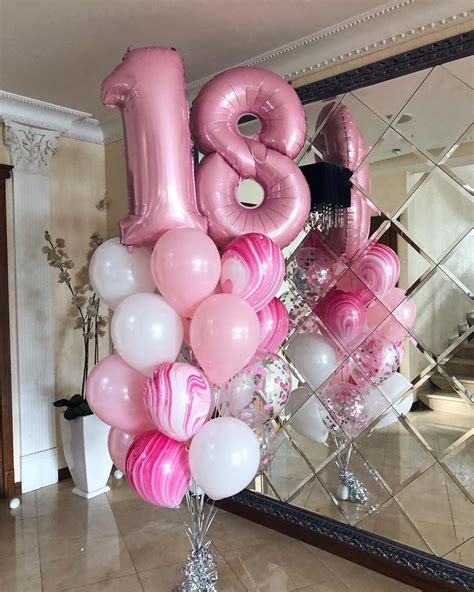 Pink Balloon Bouquet Party Happy 18th Birthday Decoraciones Etsy España