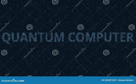 Quantum Computer Text Consisting Of Many Symbols On Computer Monitor 3d Rendering Stock