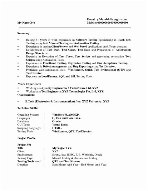 Manual Tester Resume 5 Years Experience