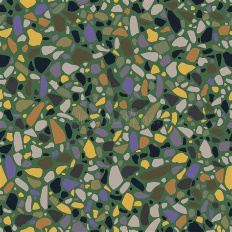 Terrazzo Seamless Pattern Surface Texture Of Granite Mosaic Green
