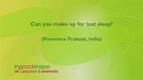 Can You Make Up For Lost Sleep Dw 08312015