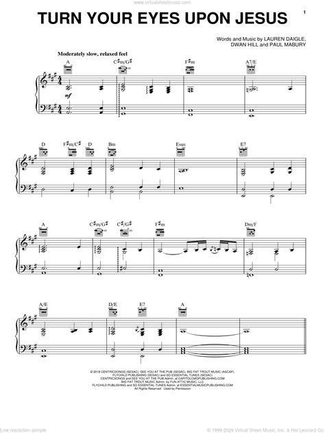 Lauren Daigle Turn Your Eyes Upon Jesus Sheet Music For Voice Piano