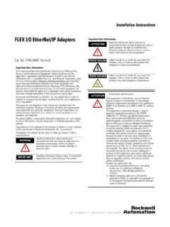 FLEX I O EtherNet IP Adapters Important User Flex I O Ethernet Ip Adapters Important User