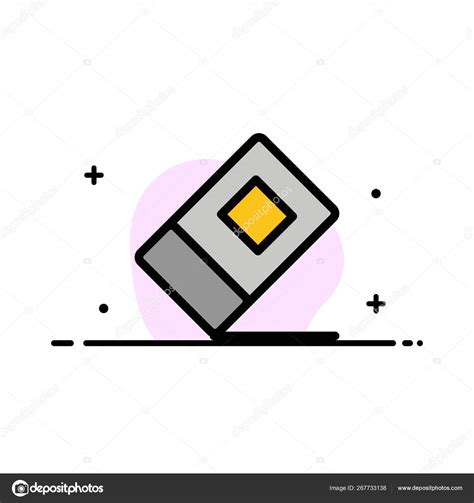 Education Eraser Stationary Business Flat Line Filled Icon Ve Stock Vector Image By ©flatart
