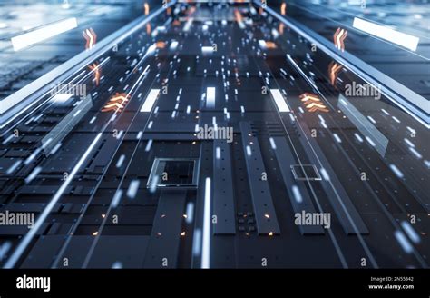 Fast Speed Electronic Transmission Circuit 3d Rendering Digital