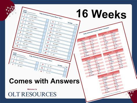 Year 6 Daily Maths Arithmetic Practice Questions 16 Weeks Printable Resource Teaching