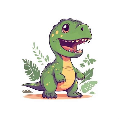 Premium Ai Image A Cartoon Dinosaur With A Big Mouth And A Big Grin