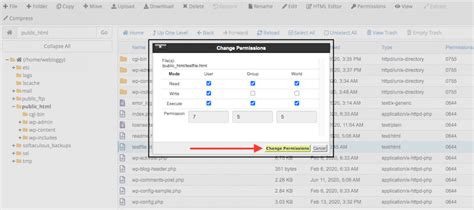 How To Change File Permissions In CPanel File Manager