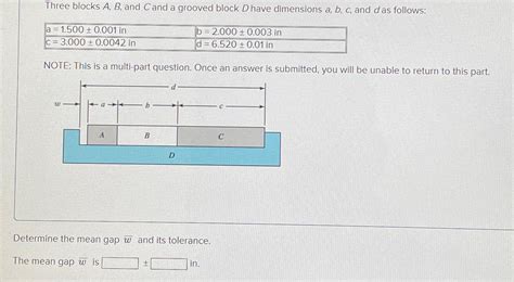 solved three blocks a b and c and a grooved block d have