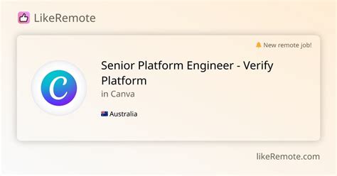 📩 Senior Platform Engineer Verify Platform At 🏢 Canva 📍remote Job In