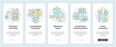 Premium Vector In Demand Small Business Types Onboarding Mobile App