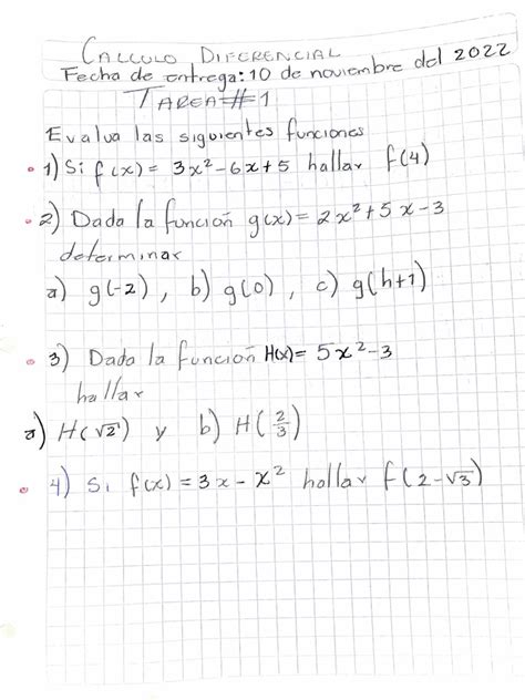 Tarea 1 Calculo Diferencial Pdf