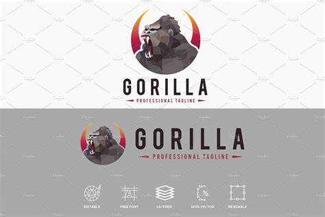 Gorilla Polygonal Logo Masterbundles