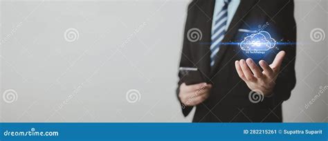 Businessman With 5g Technology Hologram 5g Networking Data Forwarding