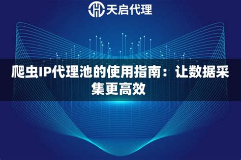 爬虫ip代理池的使用指南：让数据采集更高效 天启ip代理