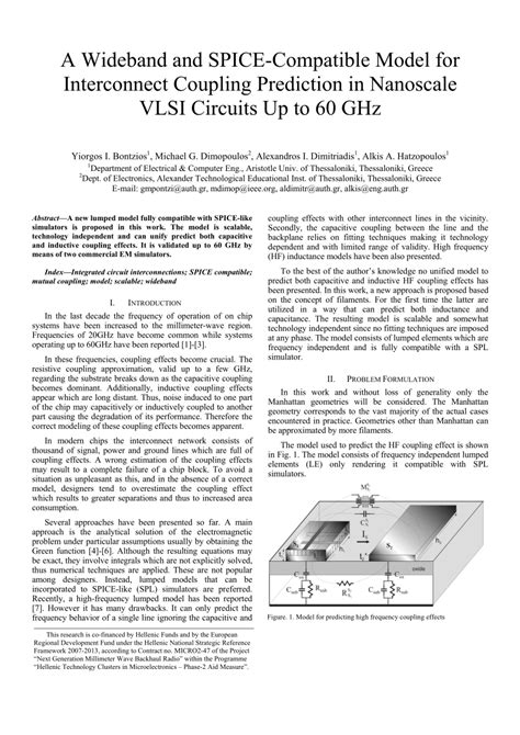 Pdf A Wideband And Spice Compatible Model For Interconnect Coupling