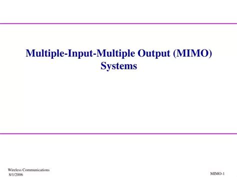 Ppt Multiple Input Multiple Output Mimo Systems Powerpoint