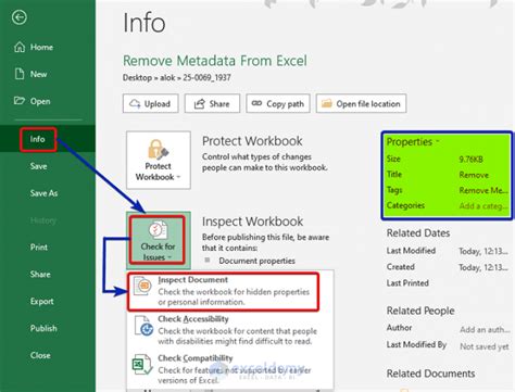 How To Remove Metadata From Excel File 3 Methods Exceldemy