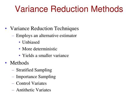 Ppt Variance Reduction Fall 2012 Powerpoint Presentation Free Download Id 6117840