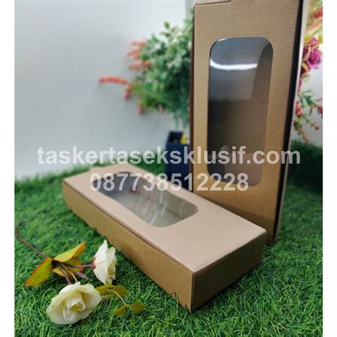 Kotak Dus Kardus Eflute Jendela Mika Tanpa Tali Kertas 28 X 10 X 45