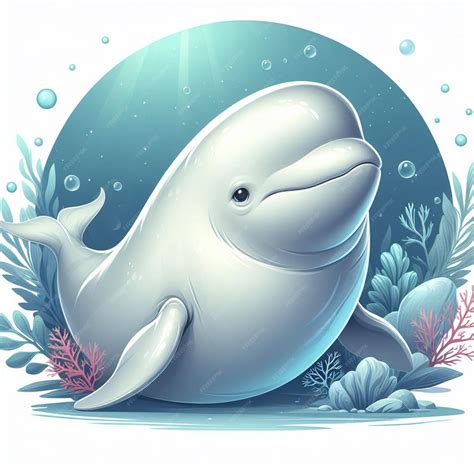 Beluga Whale Vector Cartoon Illustration Premium Ai Generated Vector