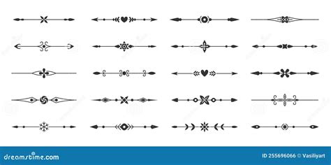 Vintage Divider Set Retro Line Text Page Separator Stock Vector Illustration Of Design Ornate
