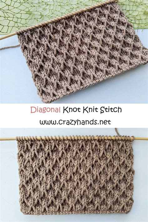 Diagonal Knot Knit Stitch Free Pattern Artofit