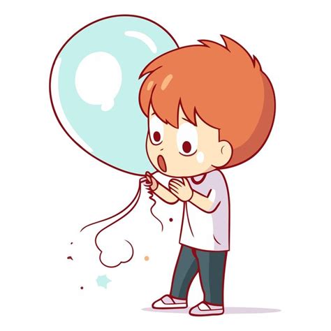 Premium Vector Boy Holding Balloon And Crying Of A Boy With Balloon
