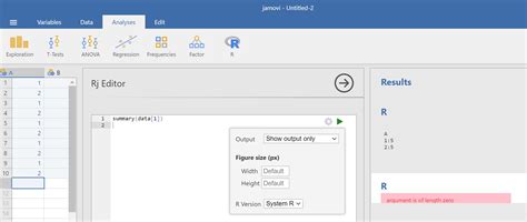 Rj Editor Not Working With System R Option · Issue 1243 · Jamovi