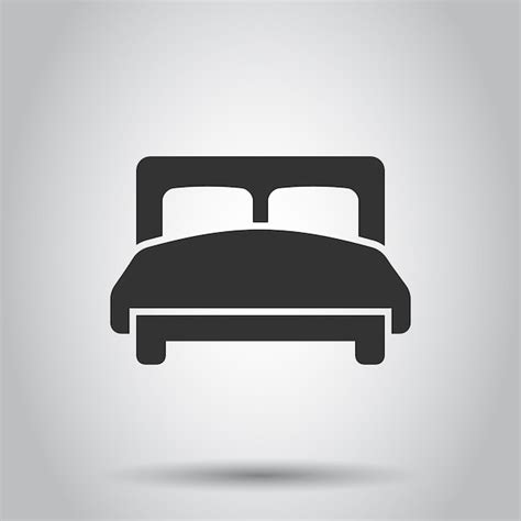 Icône De Lit Dans Un Style Plat Chambre Signe Illustration Vectorielle