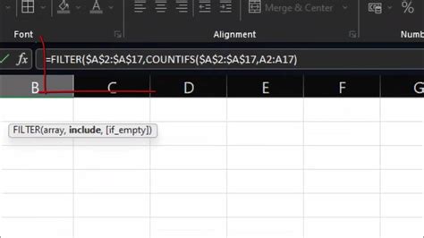 how to use filter and countifs formula together in ms excel