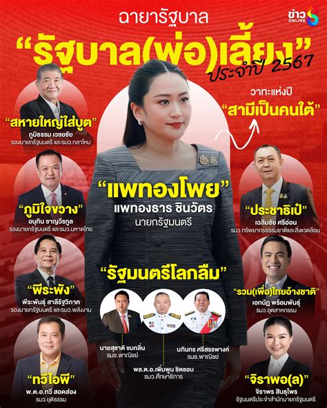 ข่าวช่อง8 สื่อทำเนียบฯ ตั้งฉายารัฐบาลปี 67 รัฐบาล พ่อ เลี้ยง นายกฯ แพทองธาร แพทองโพย