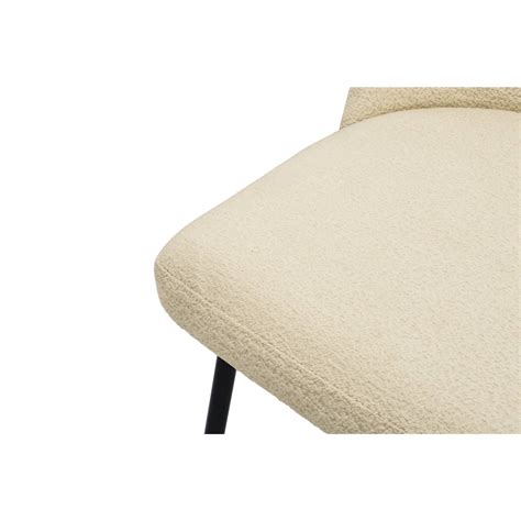 Nio Tabouret De Bar Blanc Bouclette Et Métal Noir