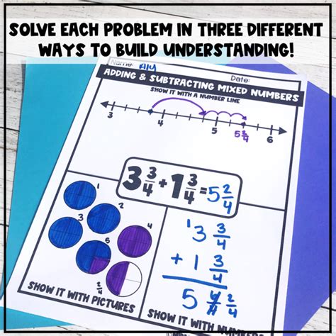 Add Subtract Fractions Mixed Numbers Multi Strategy Printable Made By Teachers